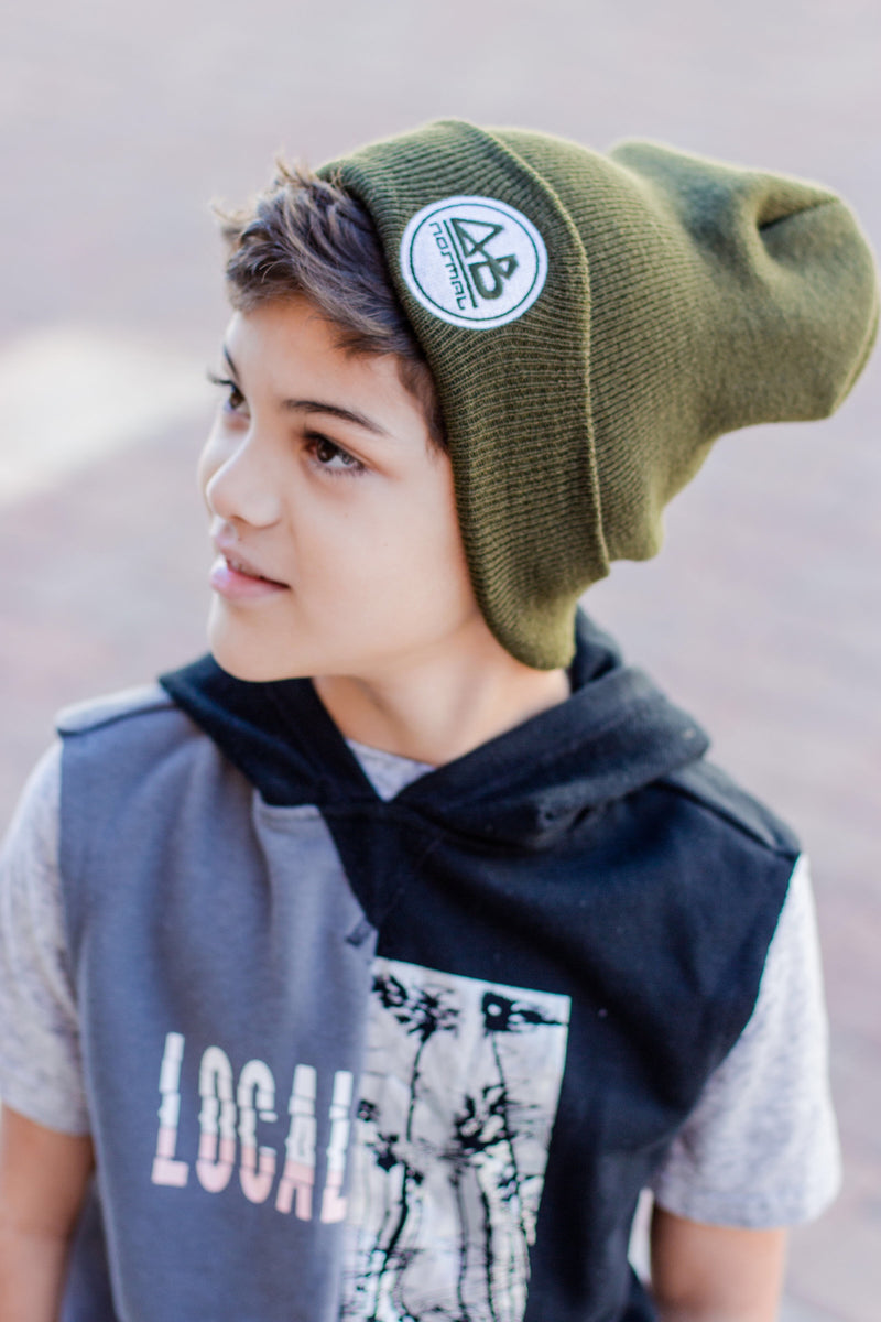 Olive (Circle Logo) ABnormal Beanie – ABnormal CO